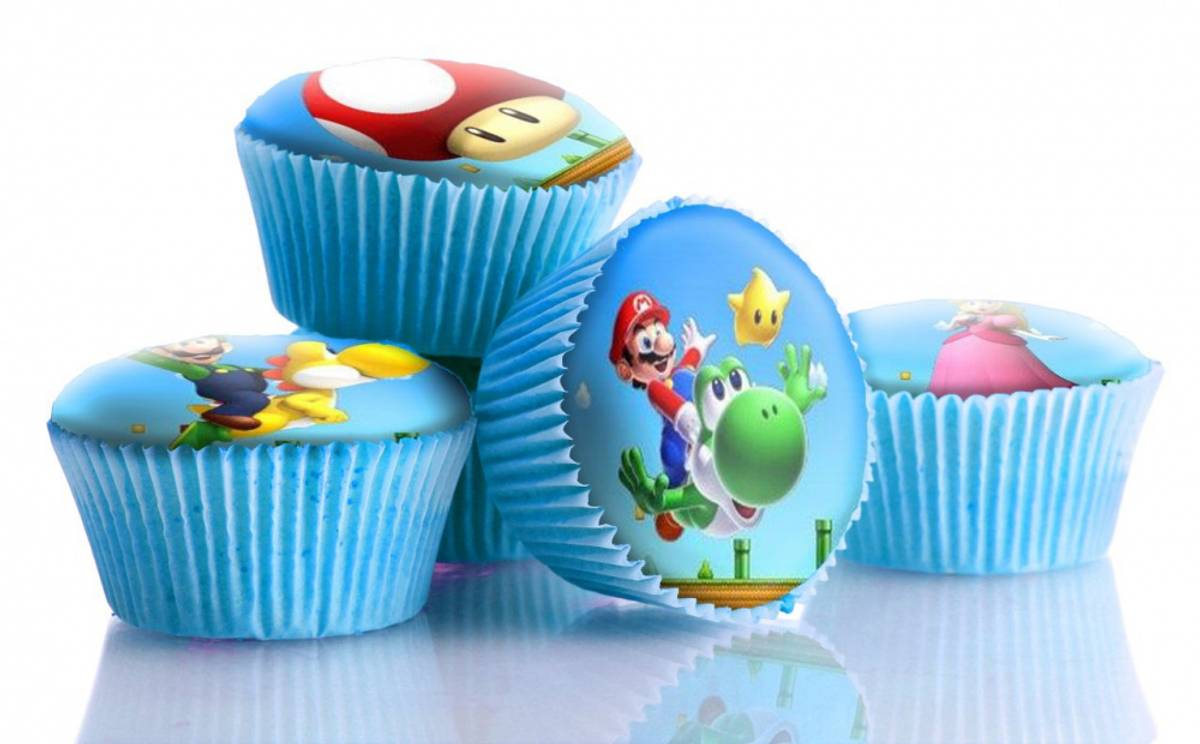Super Mario, Muffinsbilder 12 stk - Surpriseworld.no